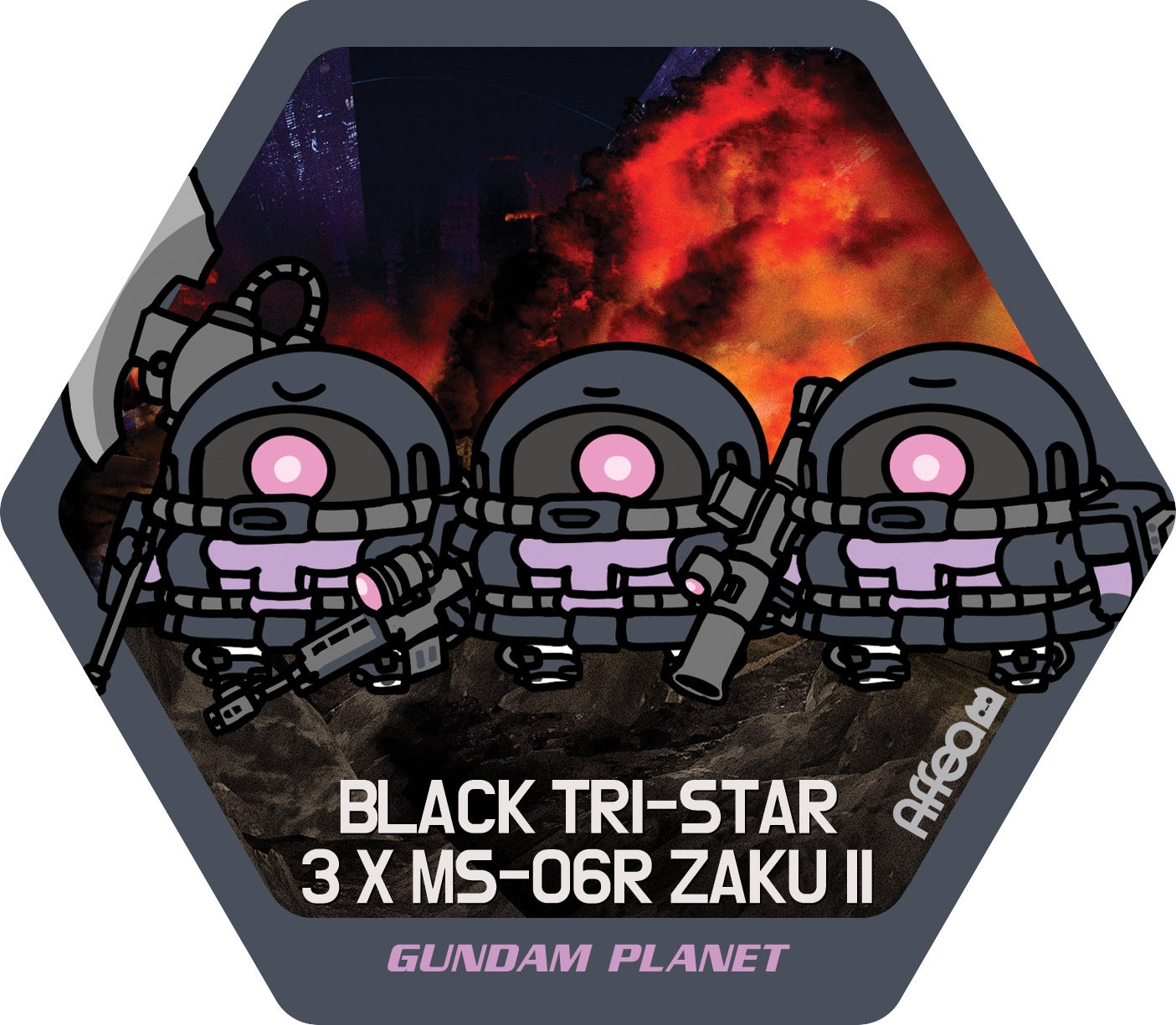 Affea Sticker 19 Black Tri-Stars Zakus – Gundam Planet