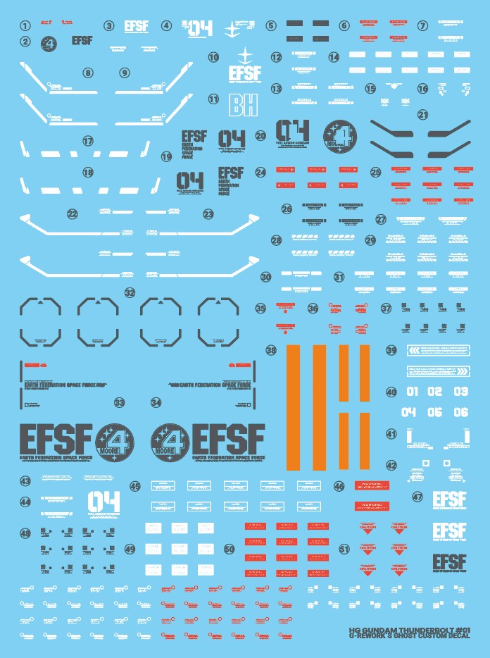 G-REWORK Decal H-TB01 HG Full Armor Gundam (Thunderbolt Ver.) – Gundam ...